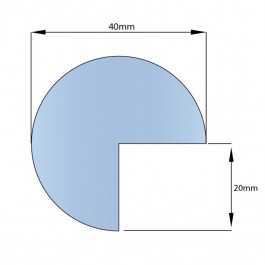 Self Adhesive Foam Edge Three Quarter Round 1000L x 40Dia